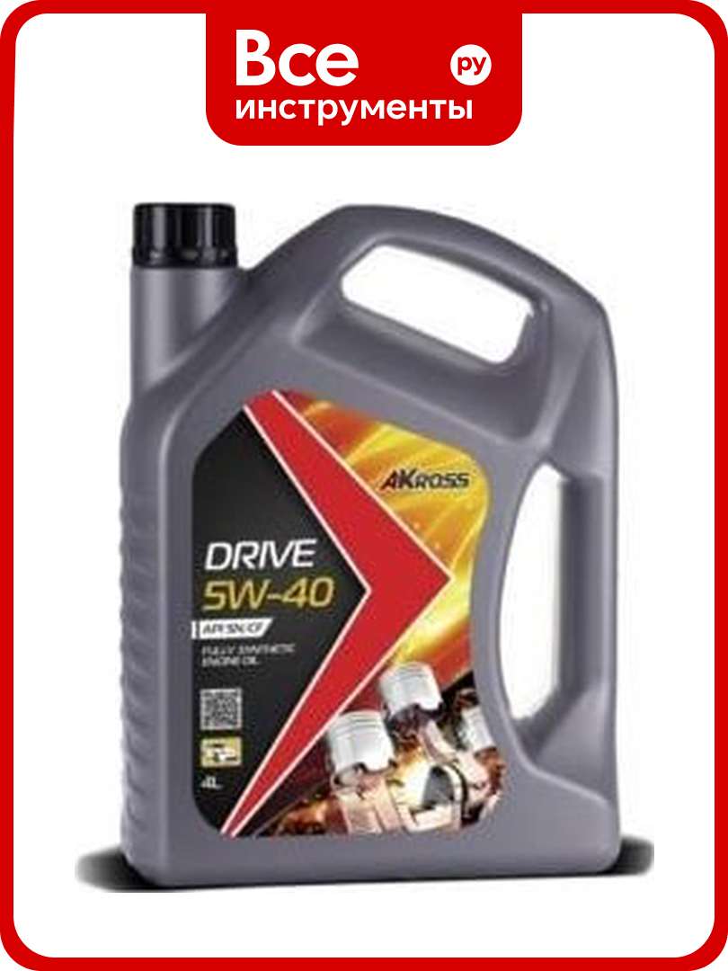 Моторное масло AKross DRIVE синтетическое, 5W‑40, для дизельных двигателей, API SN, ACEA A3/B4, зимняя стойкость