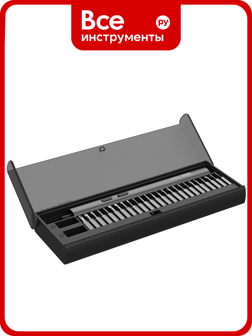 Отвертка аккумуляторная прецизионная + 25 бит DELI Home series Black DY-DP04-1B1 (3,7В, 260мАч,