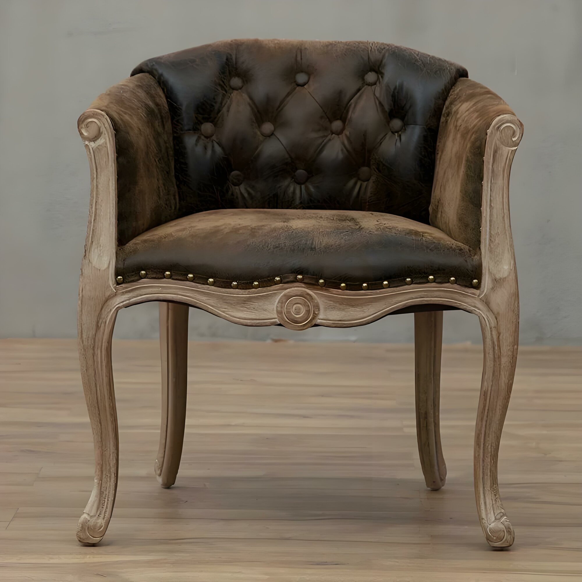 Кресло из белой дымчатой сосны, диван-кресло для отдыха, стол и стул, ретро, массив дерева, бронзовая кожа, 60x55x70 см