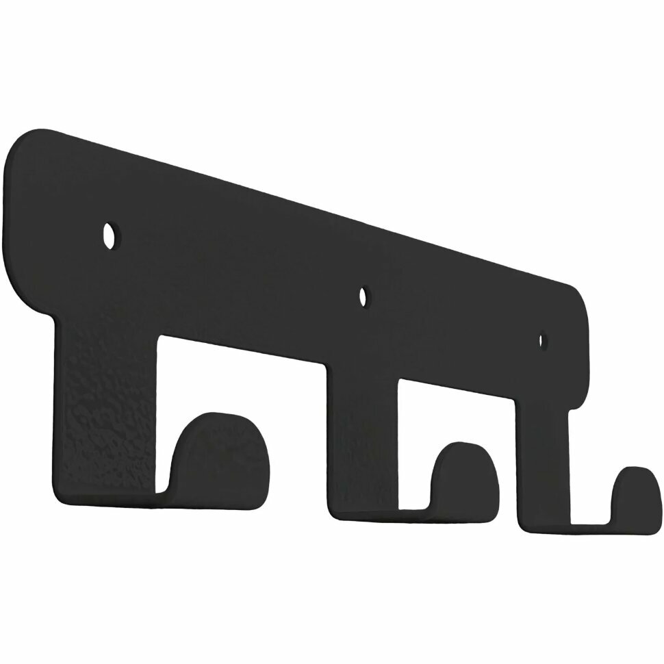 Вешалка настенная РЭ_H1031B, прямой гиб,3 крючка, черный (611040), 2099405