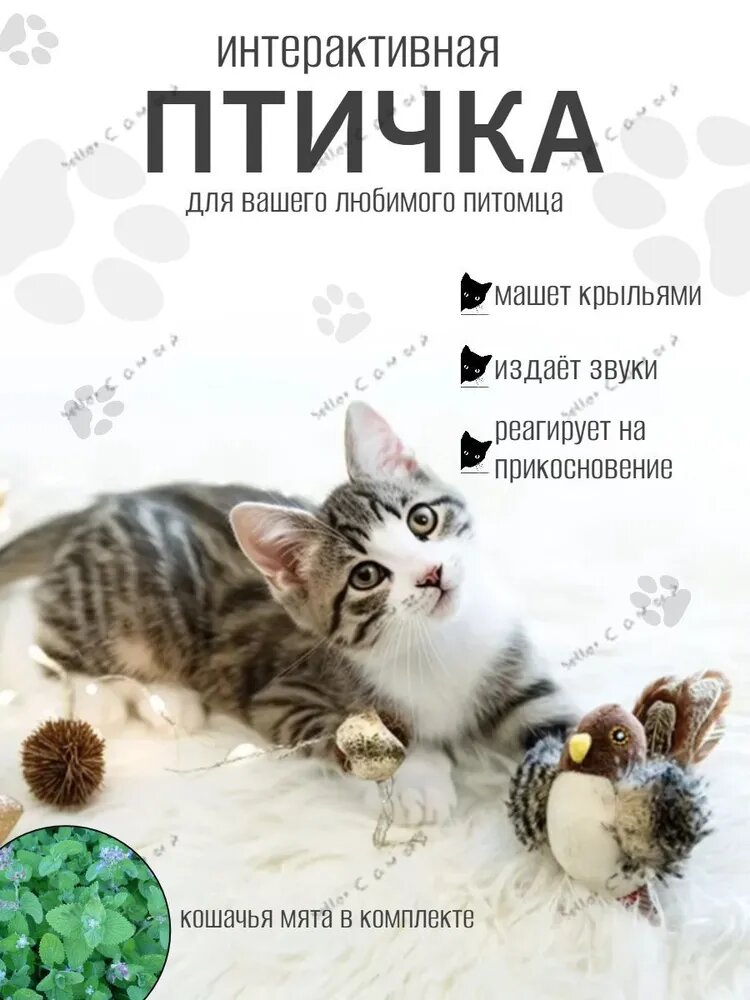 Интерактивная игрушка для кошек воробей