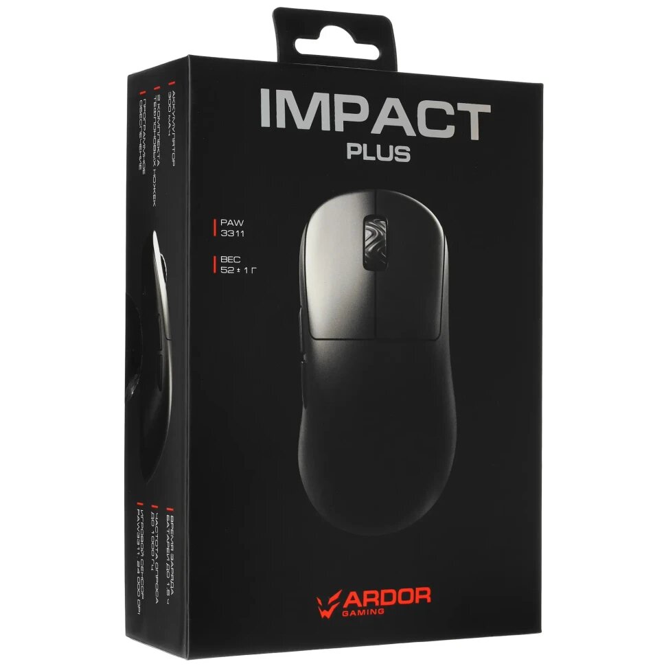 Мышь беспроводная/проводная ARDOR GAMING Impact Plus [ARDW-IMT3311-BK] черный