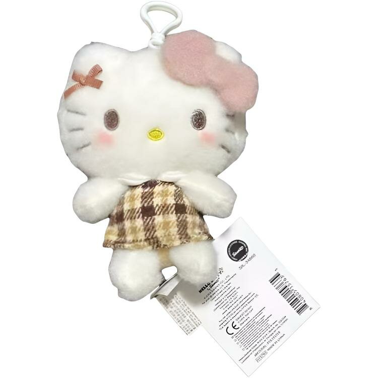 Sanrio Hello Kitty Mocha Plaid Collection Подвеска Кукла Плюшевый Украшение 15 см Длина Тела