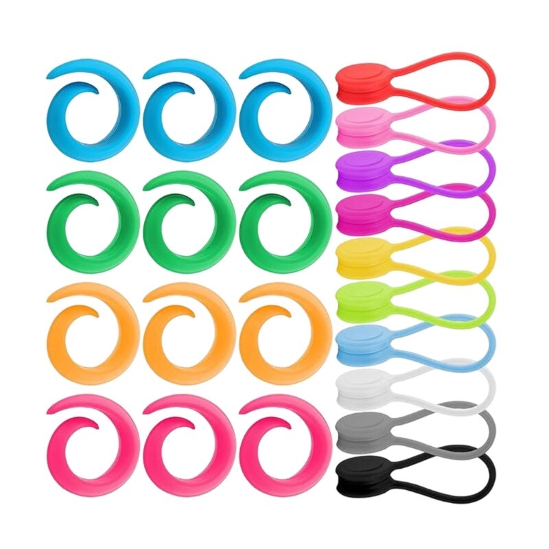 22Pcs Fabric Huggers Magnetic Fabric Clips Silicone Thread Spool Holder Embroidery Clips Magnetic Silicones Fabric Clips