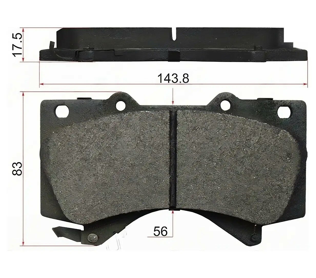 Колодки тормозные спереди SAT ST-04465-60310 Toyota Land Cruiser J200 07-21 / Lexus LX 07-23