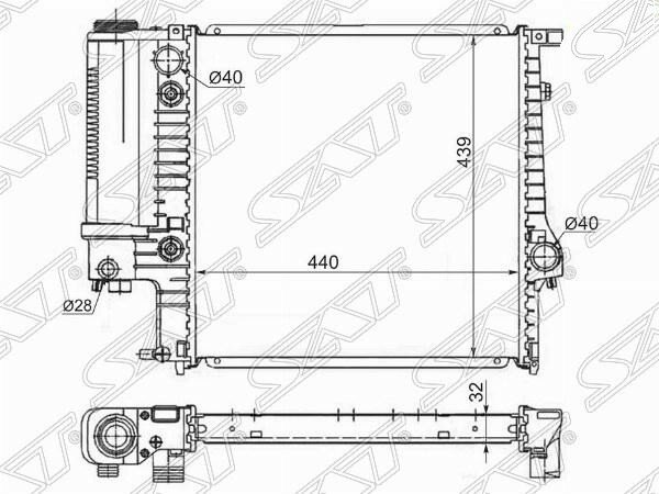 Радиатор SAT SG-BW0001 BMW 3-Series 81-00