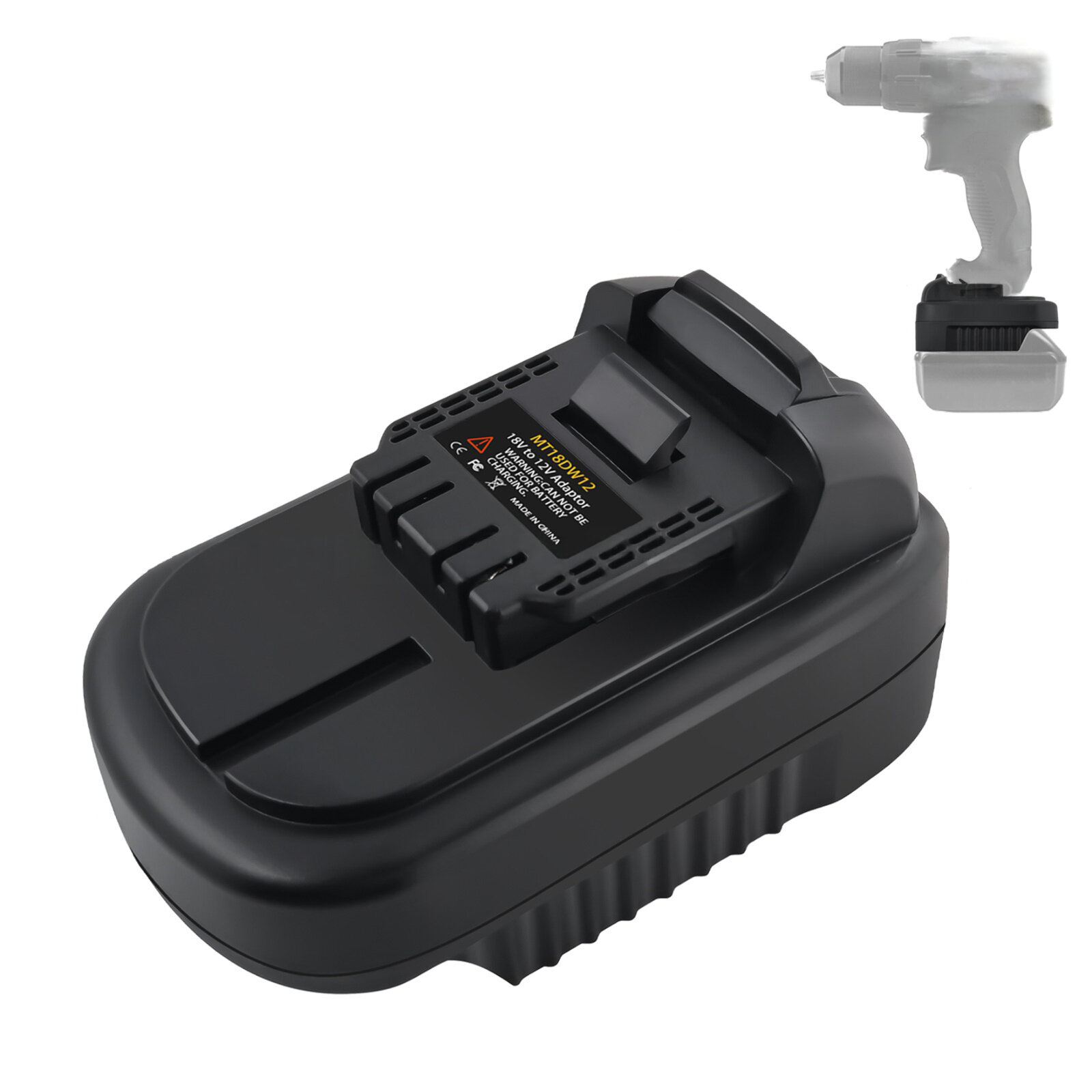 Адаптер аккумулятора MT18DW12, преобразует литиевые батареи Makita 18В для беспроводных инструментов Dewalt 12В