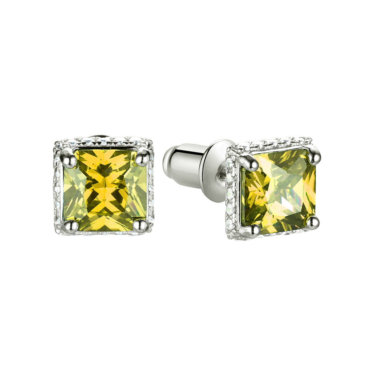 Серьги, серебро, 925 проба, фианит