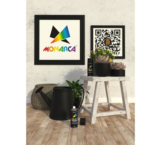 Аэрозольная краска Monarca RAL9005 Черный Матовый 19505 — фото 1