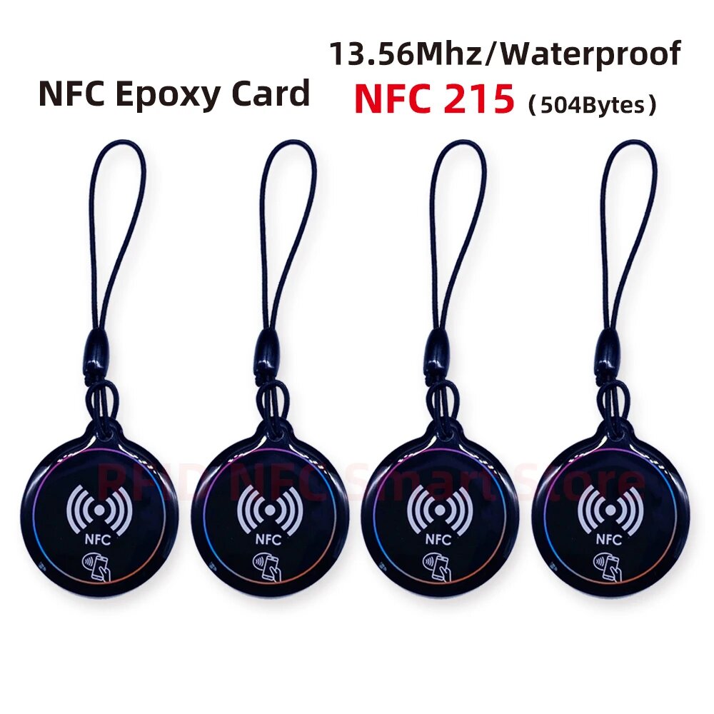 NFC брелок 215, черный, 5шт