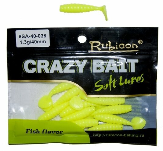 Съедобная силиконовая приманка RUBICON Crazy Bait SA 1.3g, 40mm, цвет 038