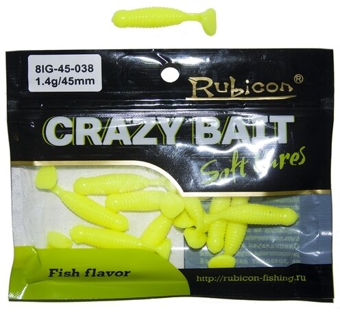 Съедобная силиконовая приманка RUBICON Crazy Bait IG 1.4g, 45mm, цвет 038