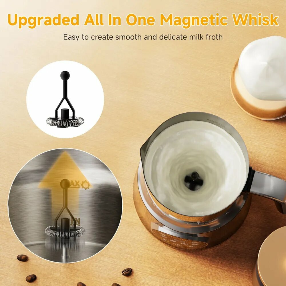 Вспениватель молока "Magic Milk", металл, 600мл, черно-серый — фото 1