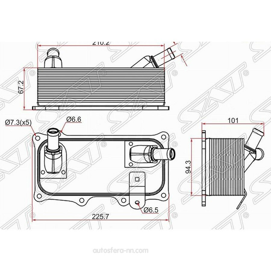 SAT ST94810727103 Радиатор масляный Porsche Cayenne 02-10