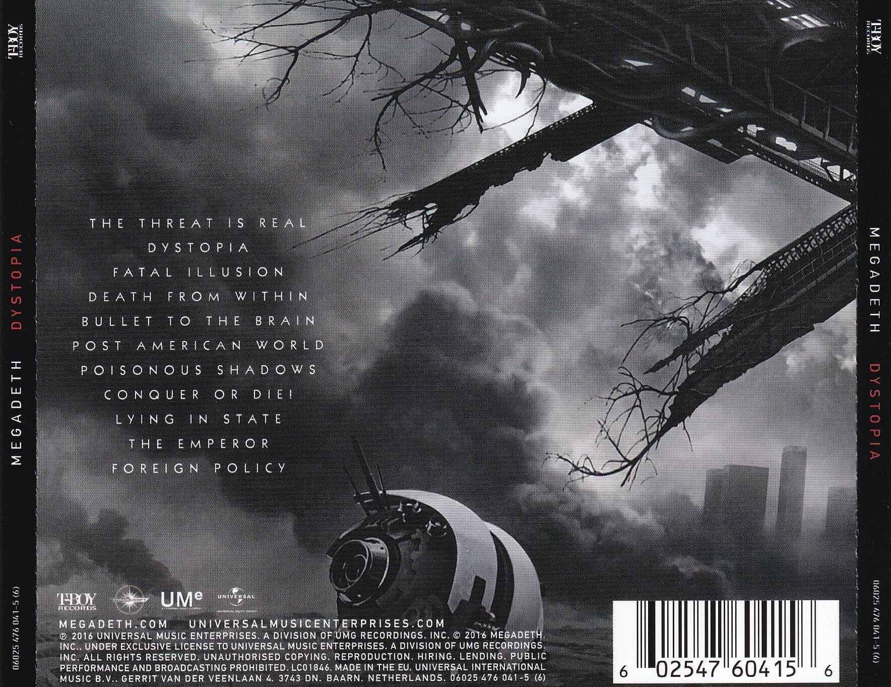 Megadeth - Dystopia, 2016, 16-page, CD-Аудио — фото 1