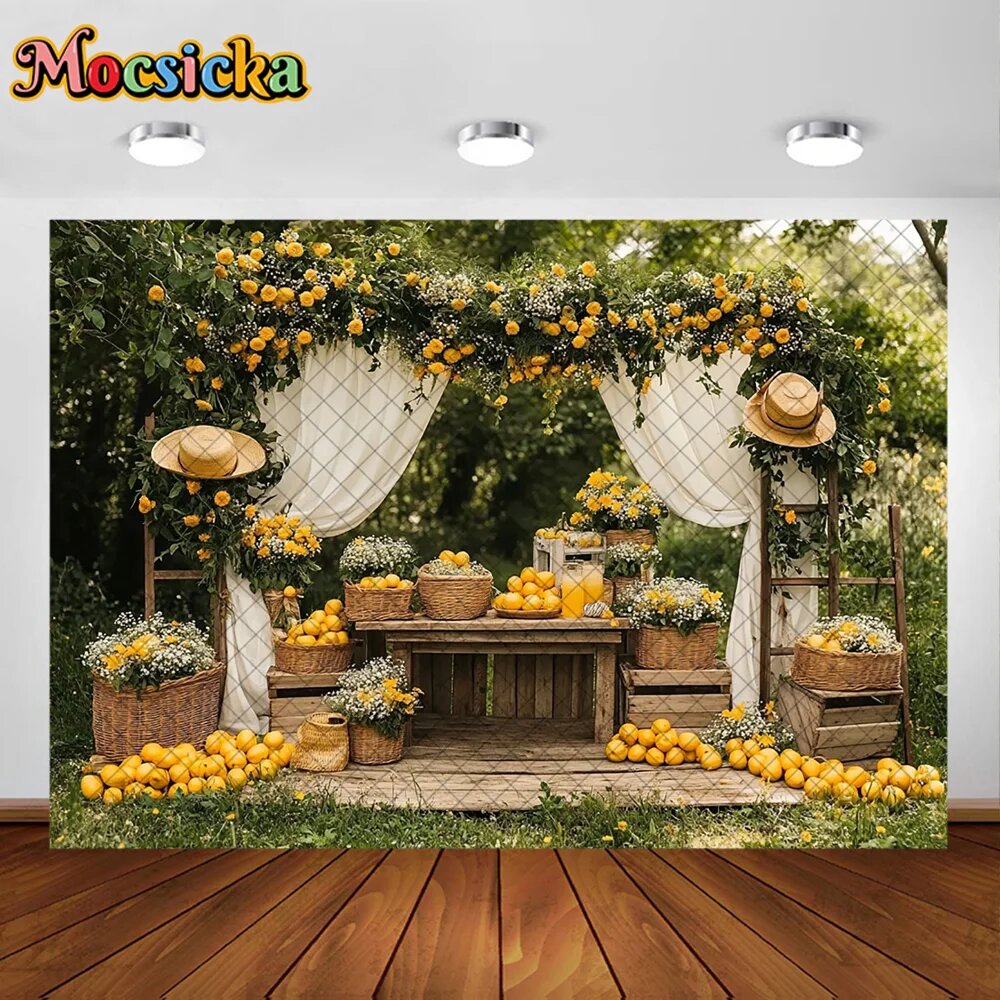 MOCSICKA Фон для фотосъемки виниловый летний Cotton-240x180cm, 5