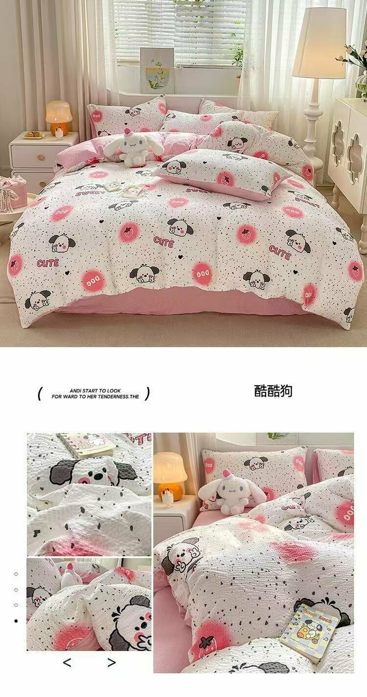 Комплект постельного белья Butterfly "Ins", выстиранный хлопок, 220*240см，Комплект из четырех предметов