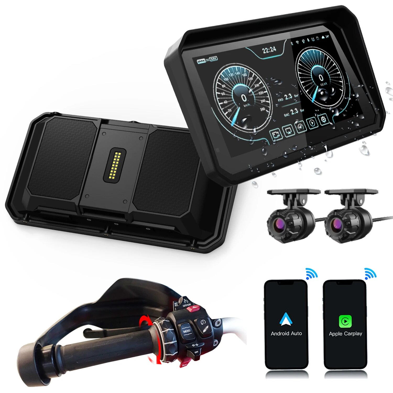 6-дюймовый беспроводной GPS-навигатор с CarPlay и Android Auto, портативный экран 6 inch with DVR