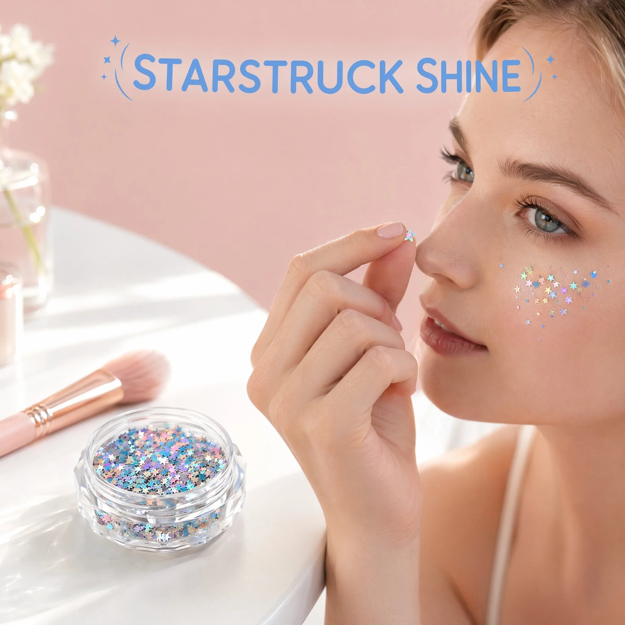 Голографические блестки для ногтей Star Glitter