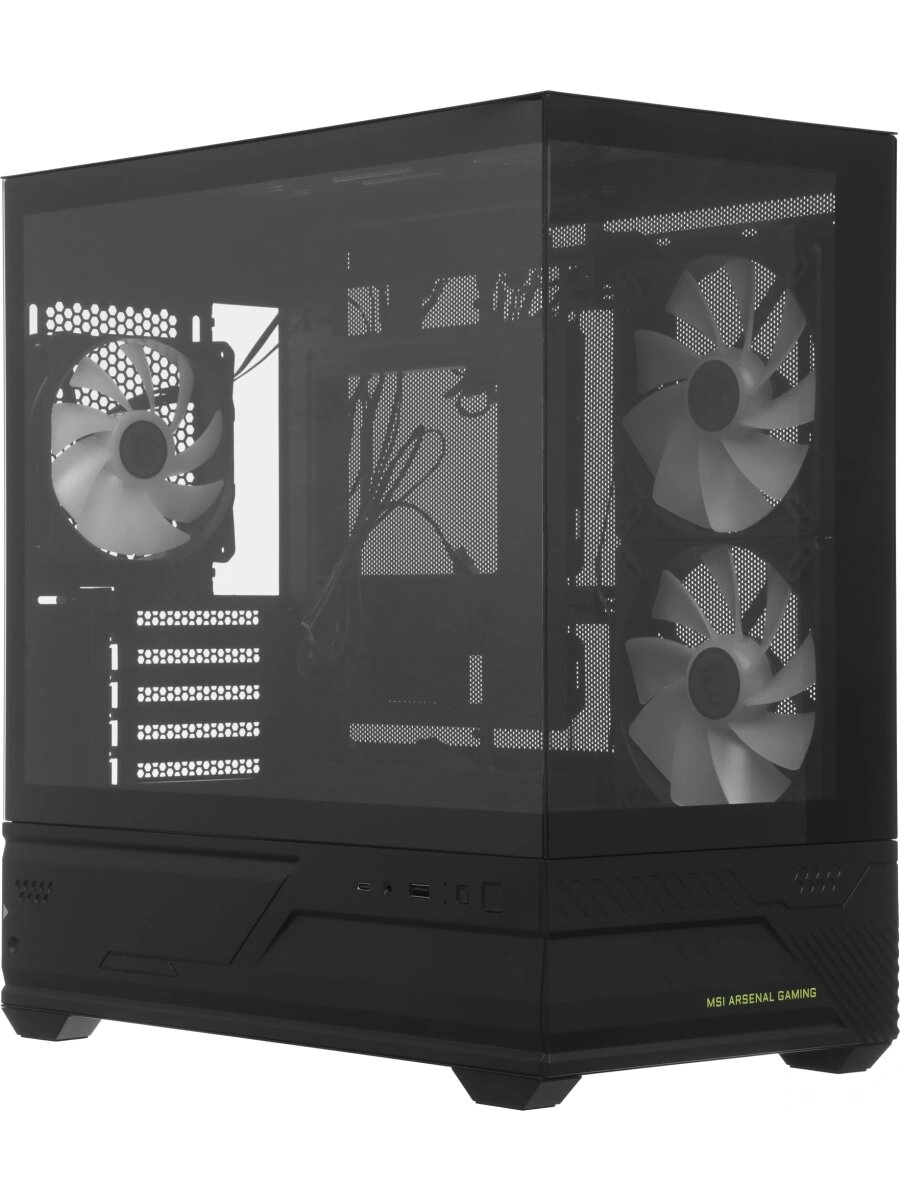 Корпус MSI MAG Pano M110R черный без БП mATX 8x120mm 2x140mm 1xUSB3.0 audio AD bott PSU