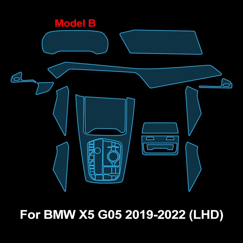 Защитная пленка на панель BMW X5 G05 2019-2022 Style B LHD