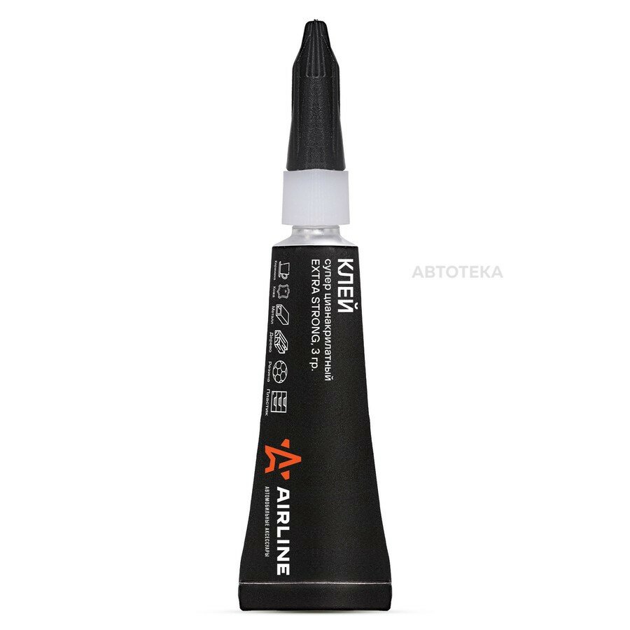 Клей супер цианакрилатный EXTRA STRONG 1 шт. 3 гр. блистеры на подложке AIRLINE ADGC007
