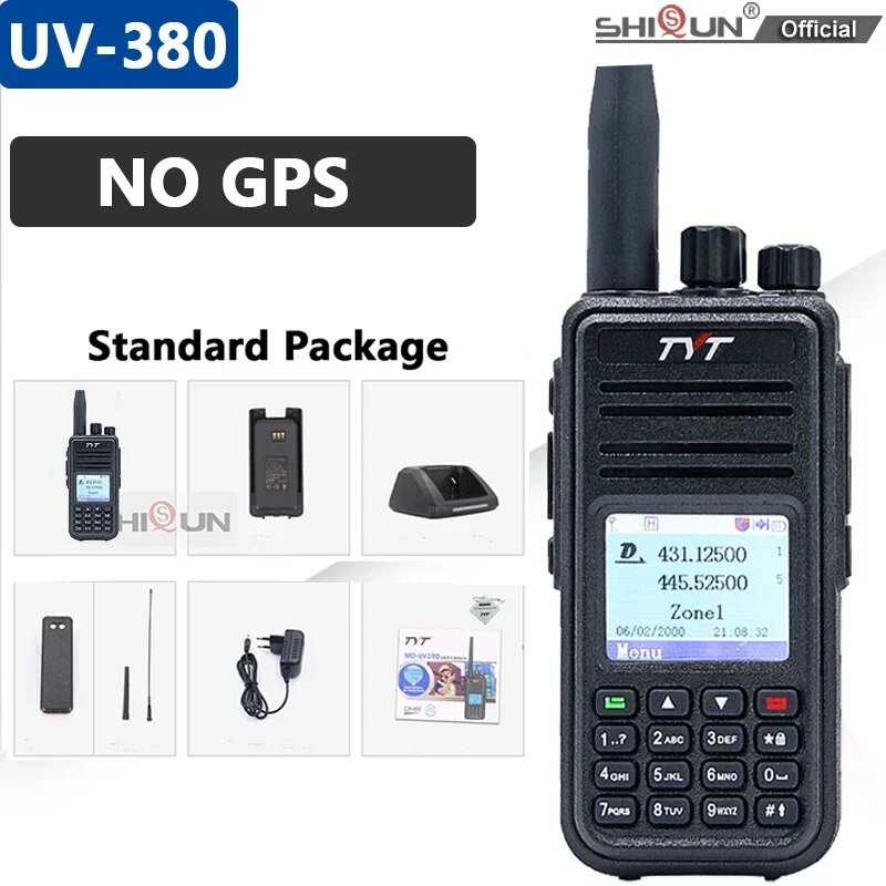 TYT MD-UV390 рация DMR цифровая рация IP67 водонепроницаемая двуполосная рация GPS UV-380 обновление MD-390 кабель USB-зарядки