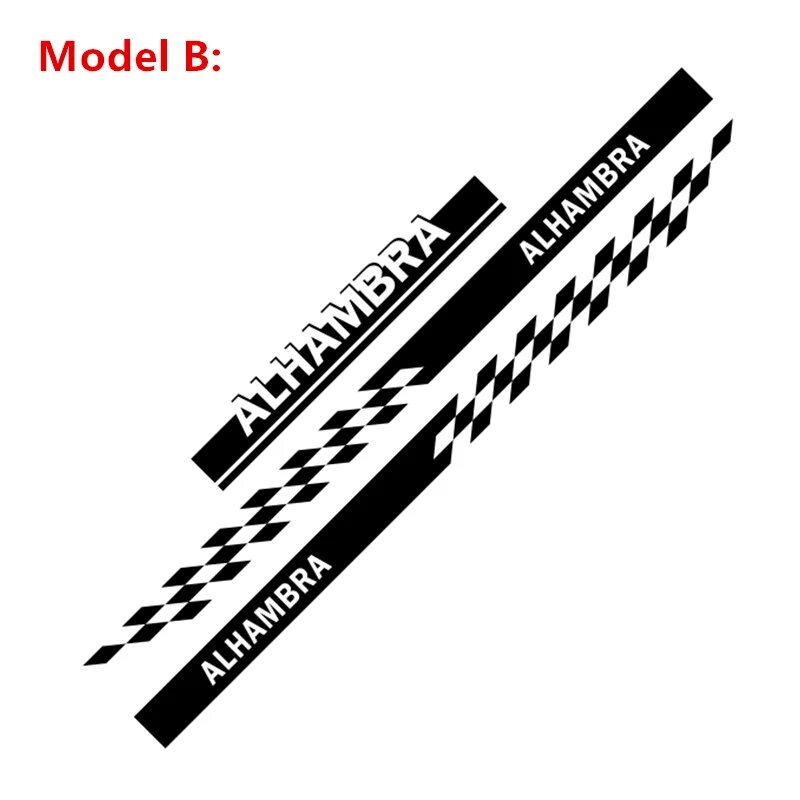 Наклейки Alhambra, полоска, Model B, черный матовый