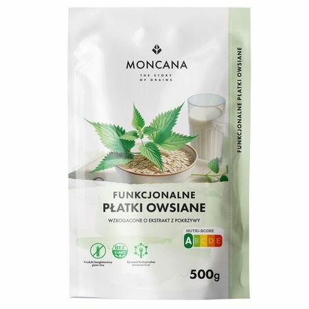 Безглютеновые овсяные хлопья Moncana с экстрактом крапивы 2шт x 500г