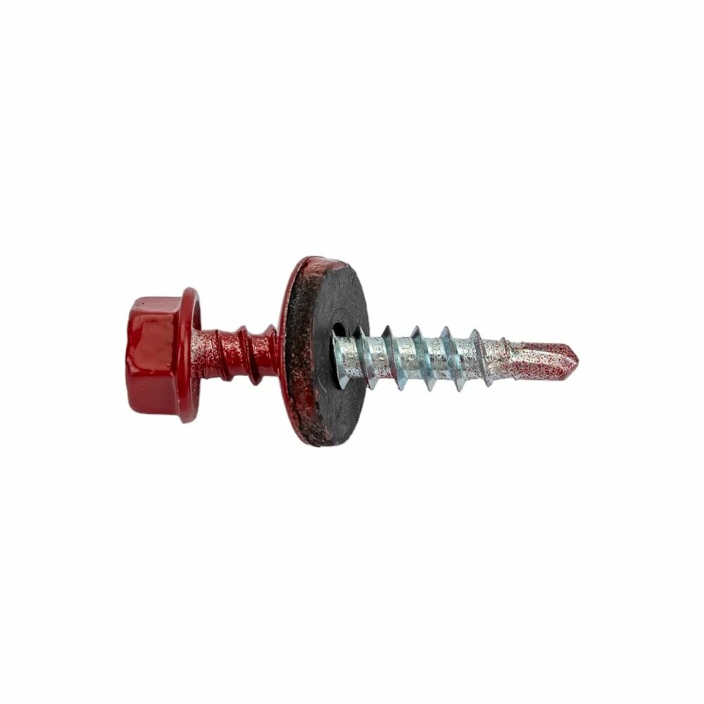 Кровельный саморез Tech-Krep КР сверло 4,8х28 RAL-3011 тёмно-красный 300 шт, ведро 103182