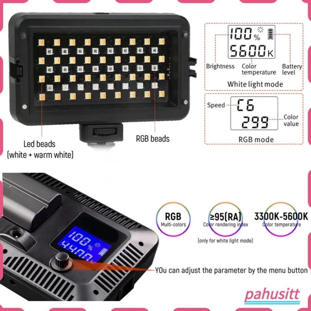 Светодиодная видеопанель VILTROX RB10, RGB, регулируемая яркость, для фото и видео съемки
