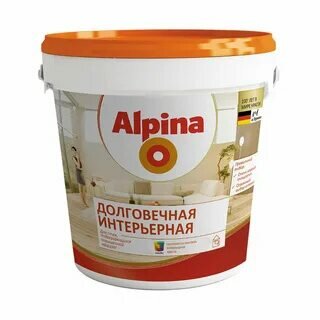 Краска интерьерная Alpina Долговечная для стен и потолка, база 3, 9.4 л