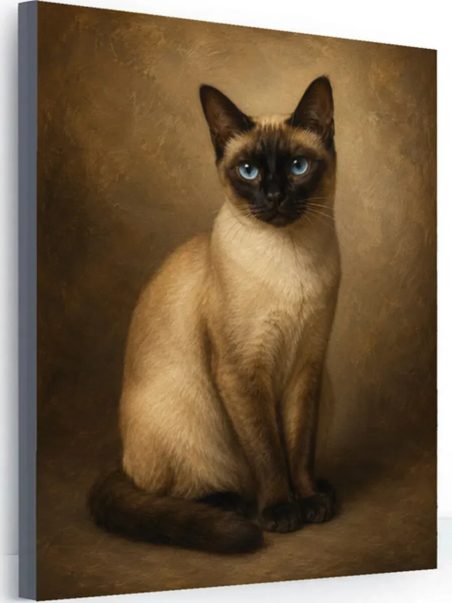 Картина на стену для интерьера "Сиамская кошка", на подрамнике, 40 x 50 см