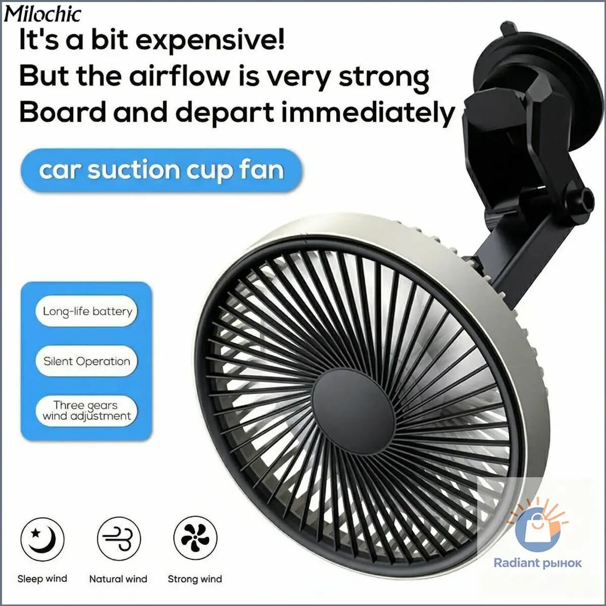 Milochic Вентилятор автомобильный, арт. YL1PS6TZ8JU5PV9RV8HV5.01-0C9IIX7HCI