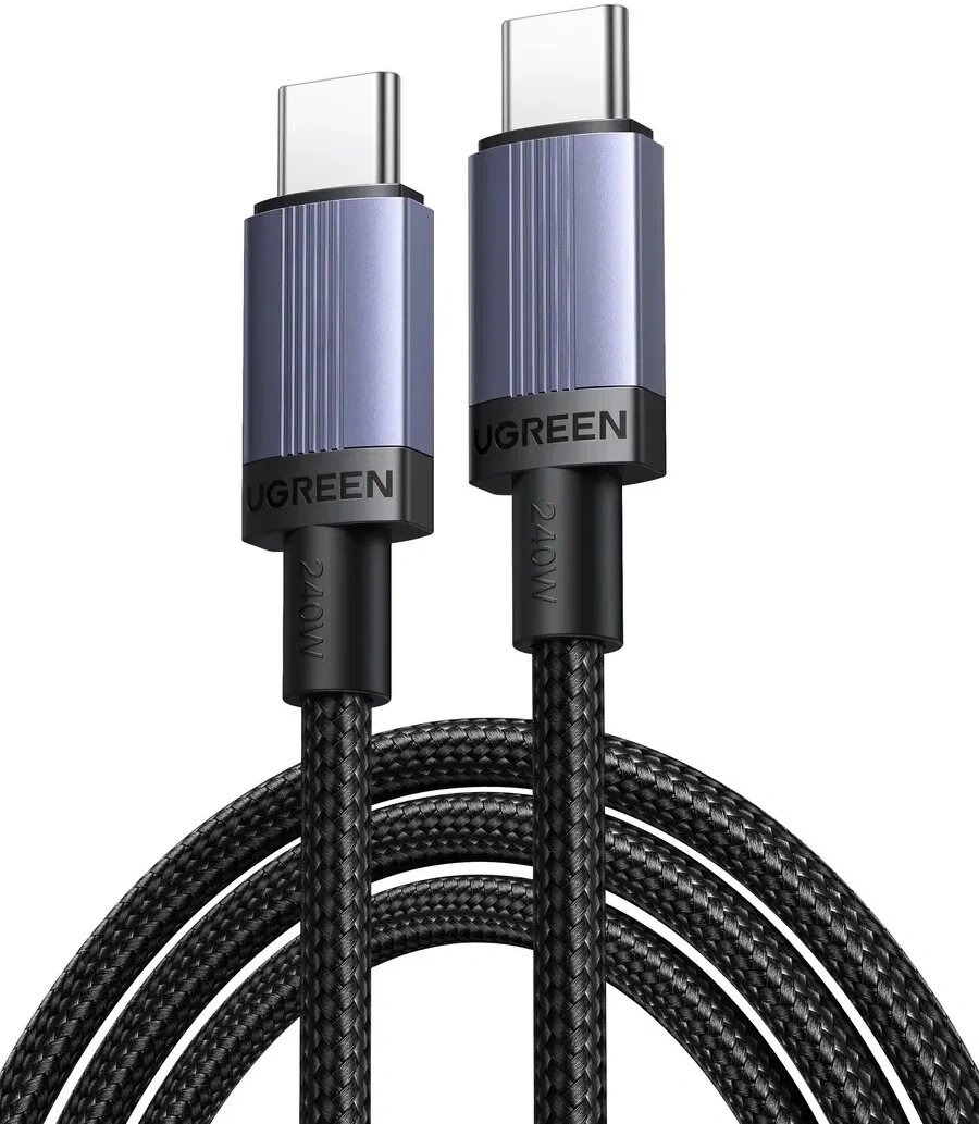 Кабель Ugreen L532 USB-С to USB-C 0.5м серый