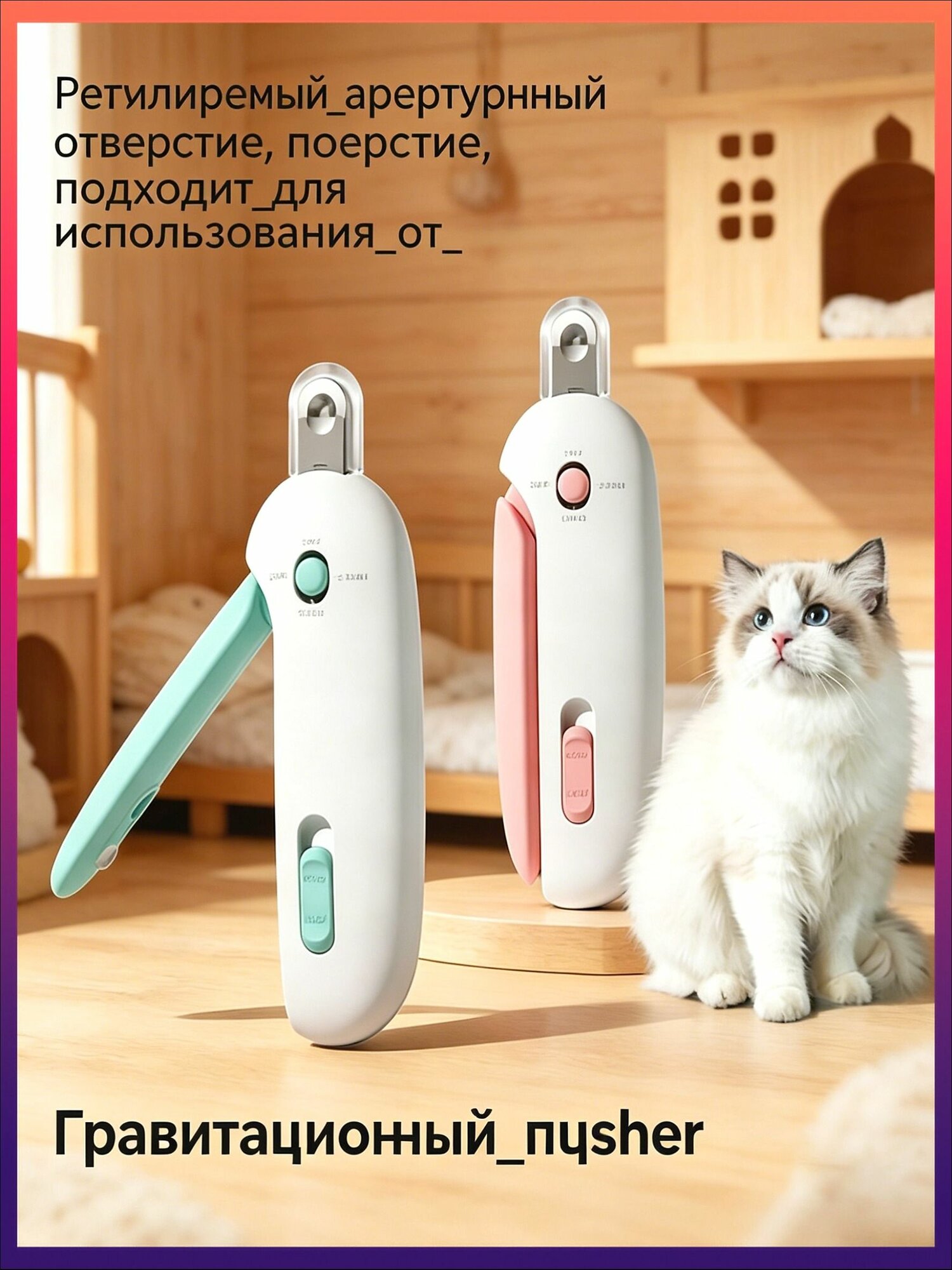 Кусачки для когтей, для кошек и собак, 2 шт, металл, бирюзовые
