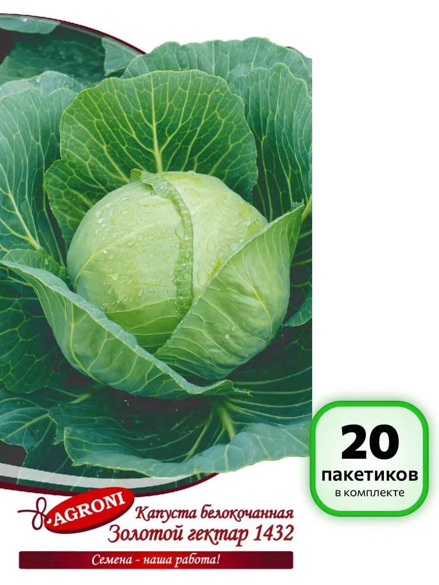 (20 шт.) - Семена Капуста б/к Золотой гектар 1432 (0,5г)
