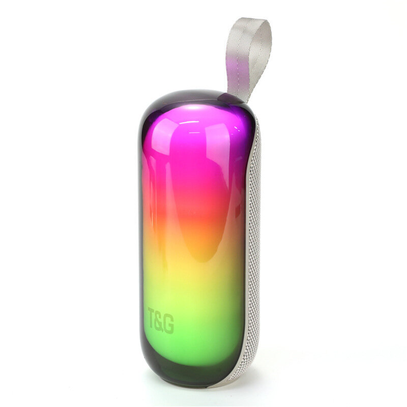 Портативный беспроводной динамик с RGB-подсветкой, мини-басом, слотом для карты - Серый