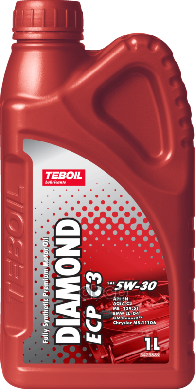 Teboil Масло моторное TEBOIL DIAMOND ECP C3 SAE 5W-30 канистра п/э 1л TEBOIL Diamond ECP C3 5W-30