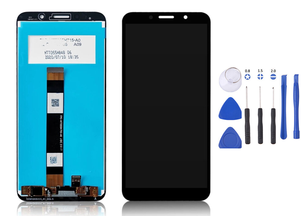 Дисплей для Honor 9S, Huawei Y5p с тачскрином, Черный - Премиум