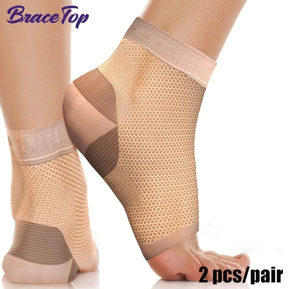 Спортивные носки BraceTop с поддержкой свода стопы черные/бежевые Бежевый, 3XL, Beige Ankle Brace