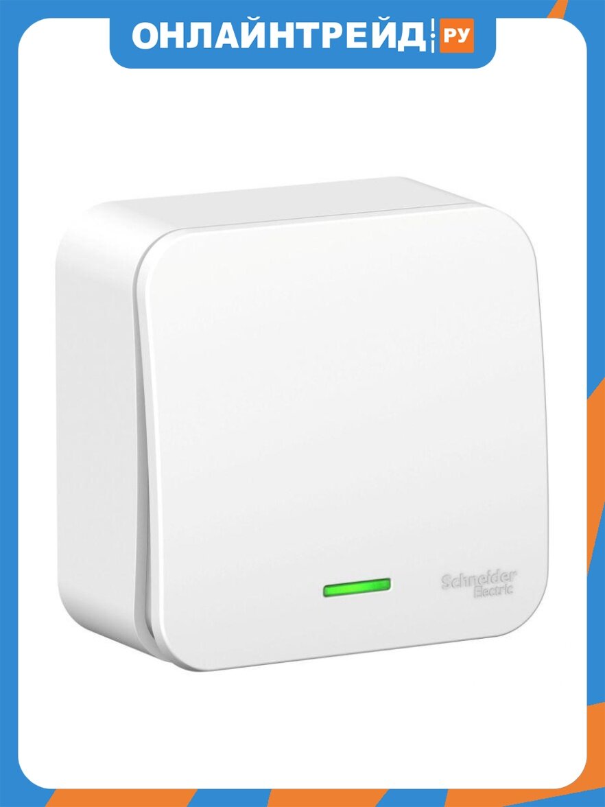 Переключатель Systeme Electric (schneider Electric) SCHNEIDER ELECTRIC BLANCA 1-клавишный (cх.6) с подсв. Изол. ПЛ, 10А, 250B, белый