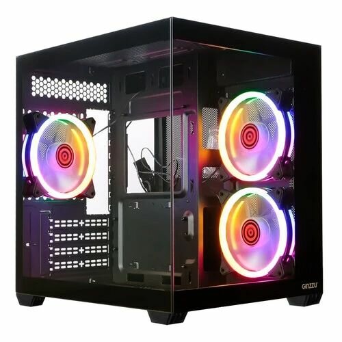 Компьютерный корпус Ginzzu V360 (V360) черный - Mini Tower, Micro-ATX, USB 2.0 Type-A, USB 3.2 Gen 1 Type-A