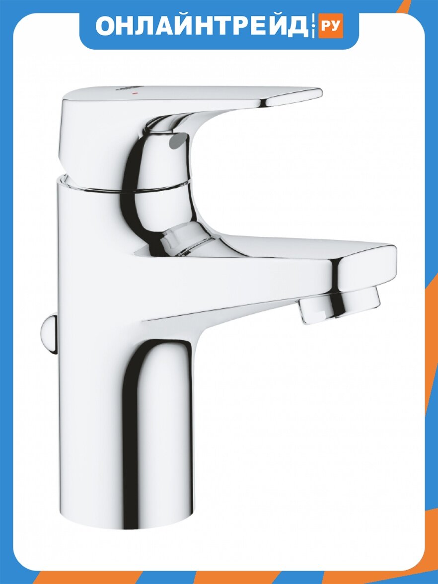 Смеситель для раковины Grohe BauFlow S-Size с донным клапаном, хром (23751000)