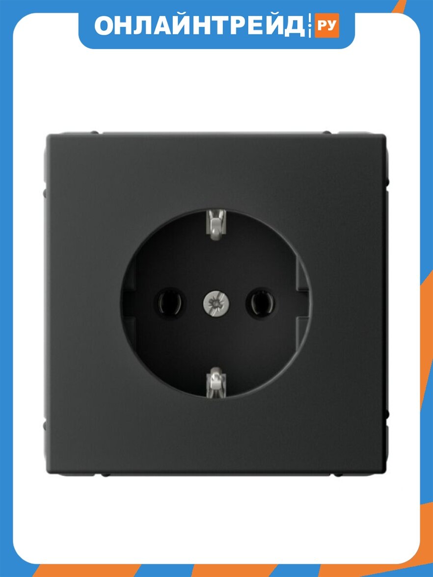 Розетка Systeme Electric (schneider Electric) ArtGallery 16А с заземл. механизм карбон, GAL001043