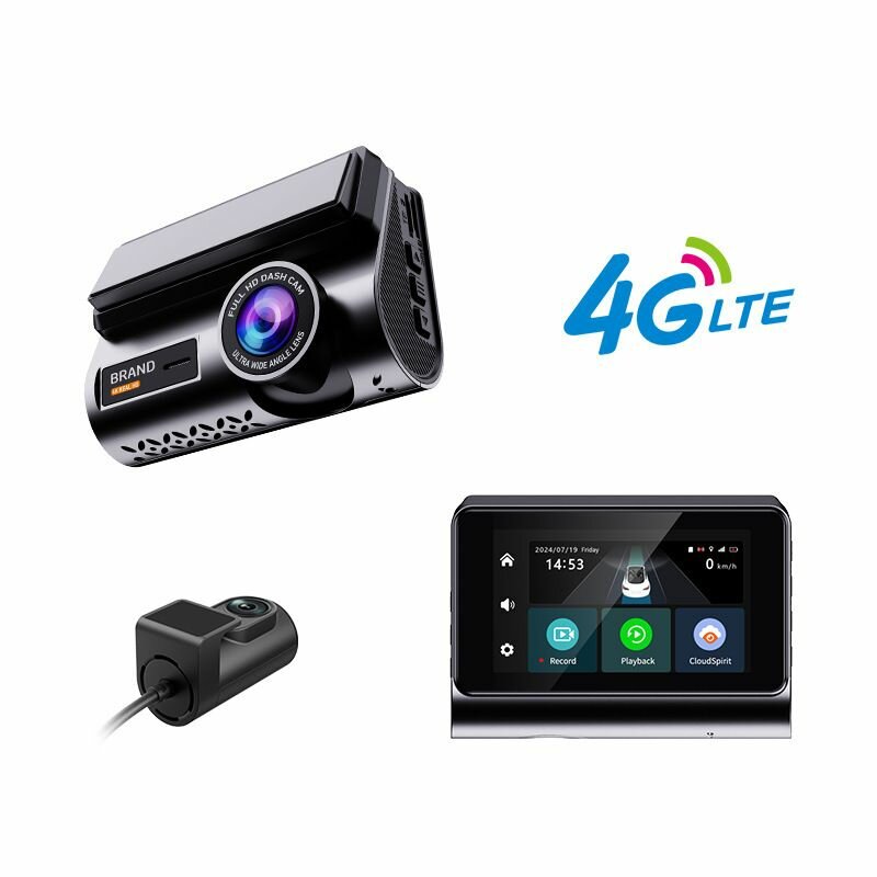 4G удалённый видеорегистратор P85, чёрный, с двумя камерами и GPS