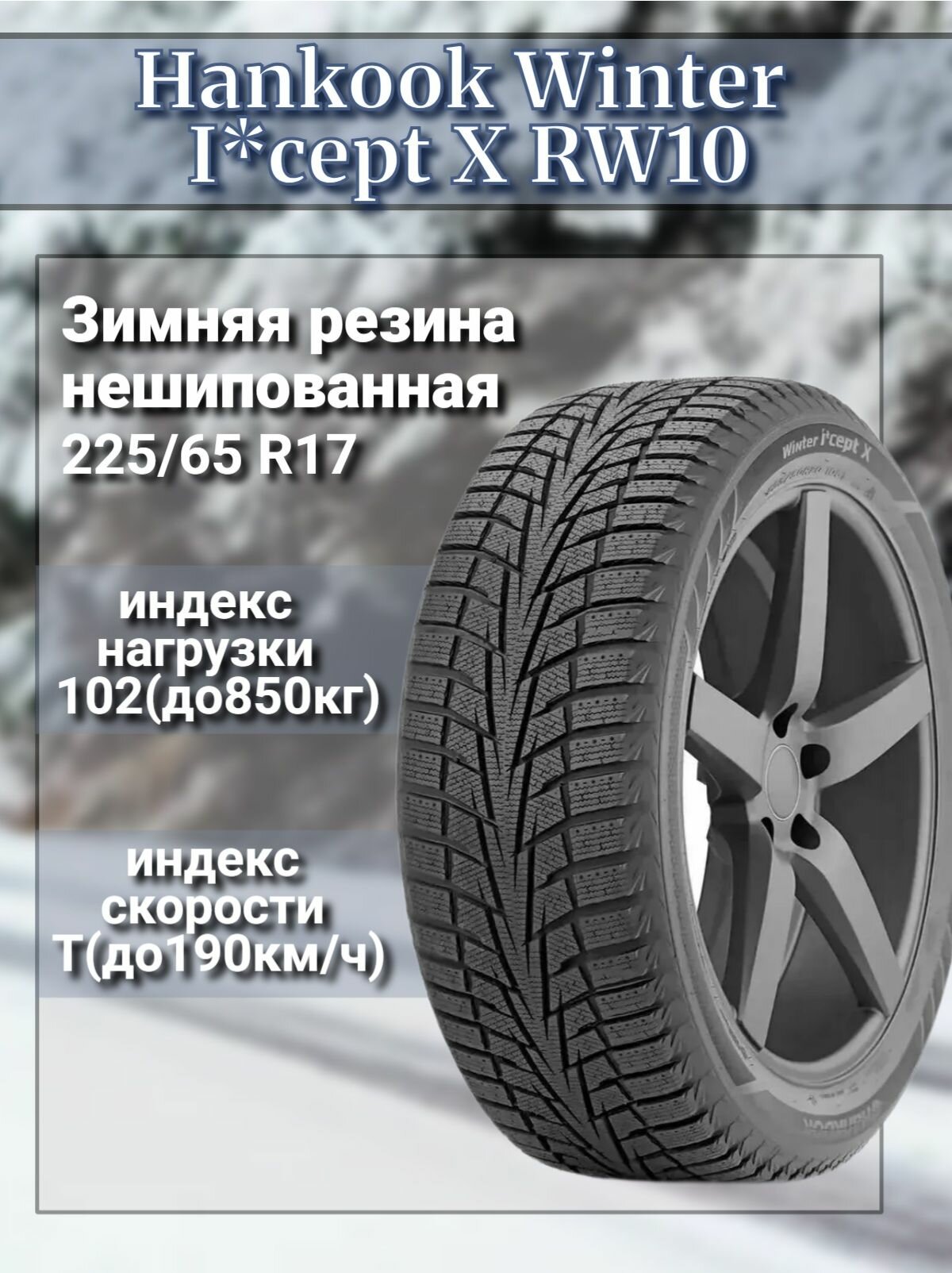 Шина зимняя для легкового автомобиля Hankook Winter I*cept X RW10 225/65 R17 102T