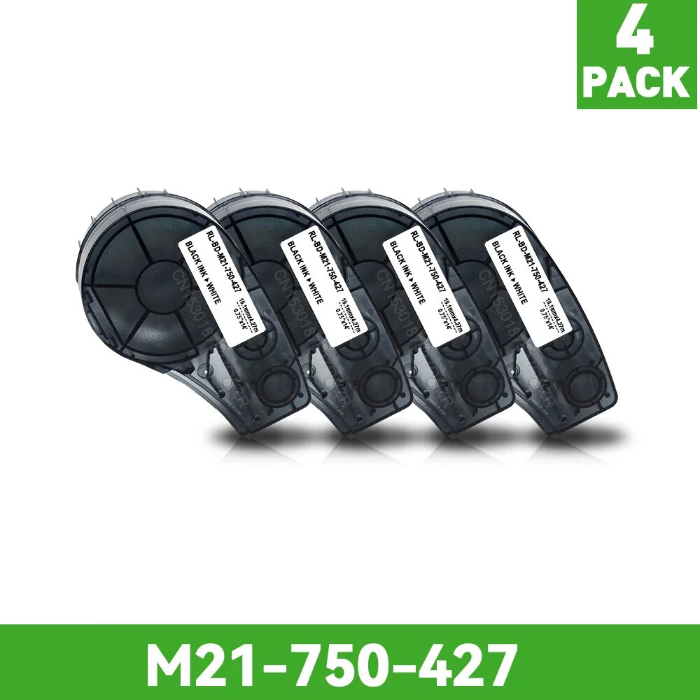 Ленты Brady M21-750-427, 4 шт, черный на белом
