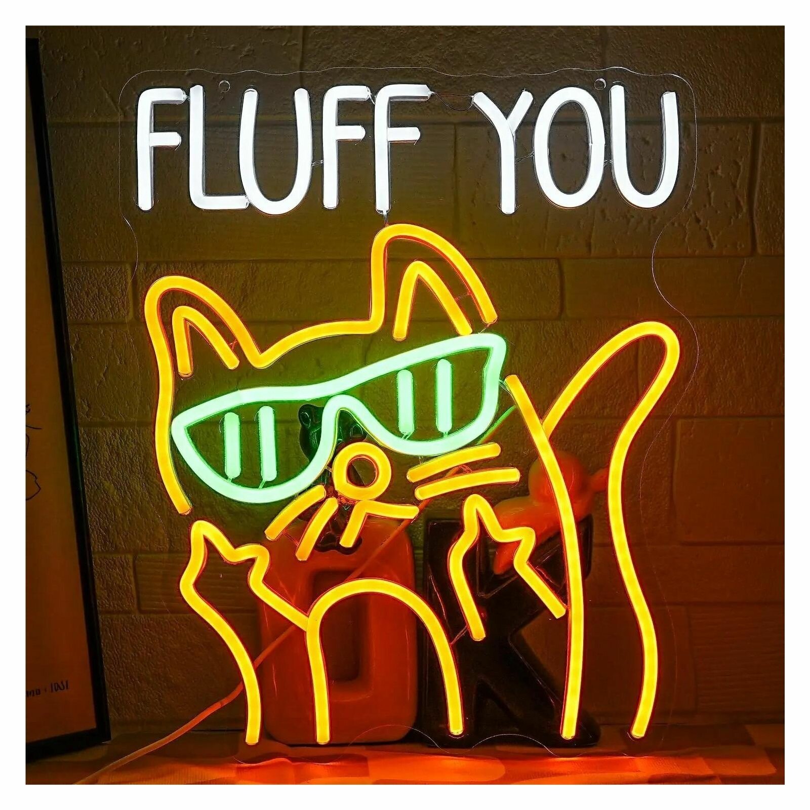 Неоновая Вывеска "Fluff You" Для Декора Стен 30,9x37см