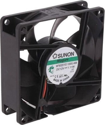 Вентилятор SUNON MF80251V2-1000U-A99 Вентилятор осевой 12В DC 80x80x25мм подшипник Vapo 62,53куб. м/ч 30дБА 1шт
